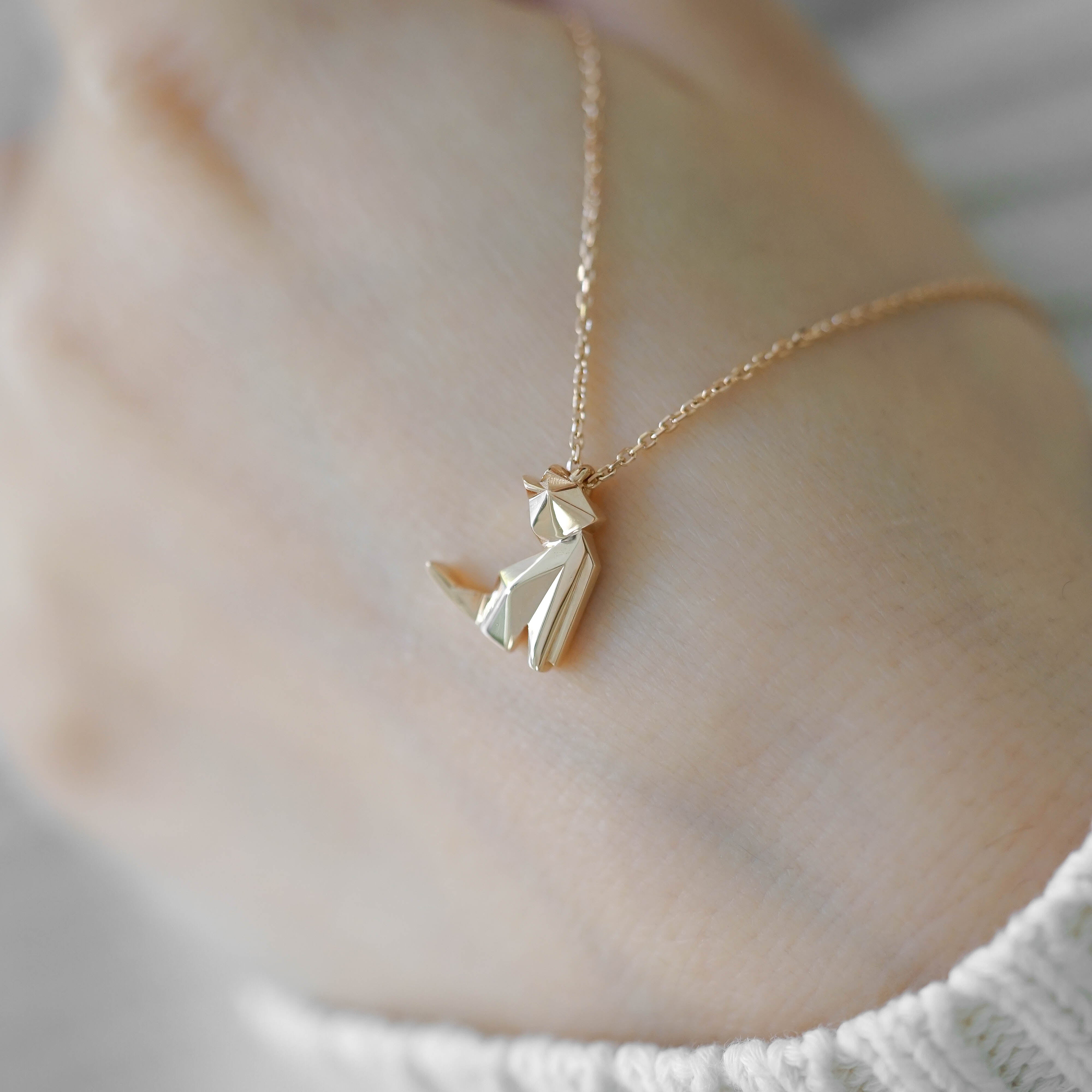 FURRY MATE - ORIGAMI KEDİ KOLYE – Burcu Okut Jewellery