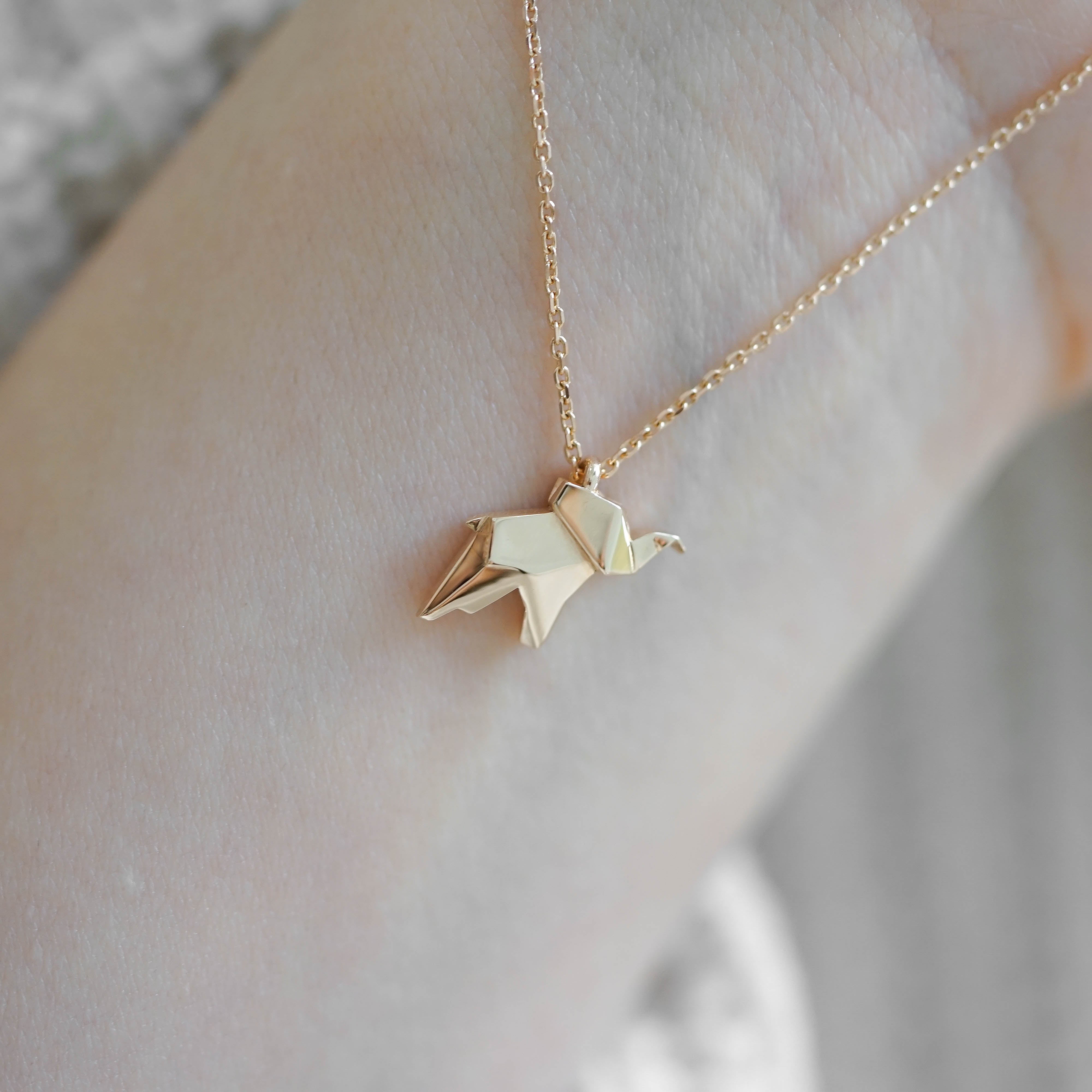 WISE ELEPHANT - ORIGAMI FİL KOLYE – Burcu Okut Jewellery