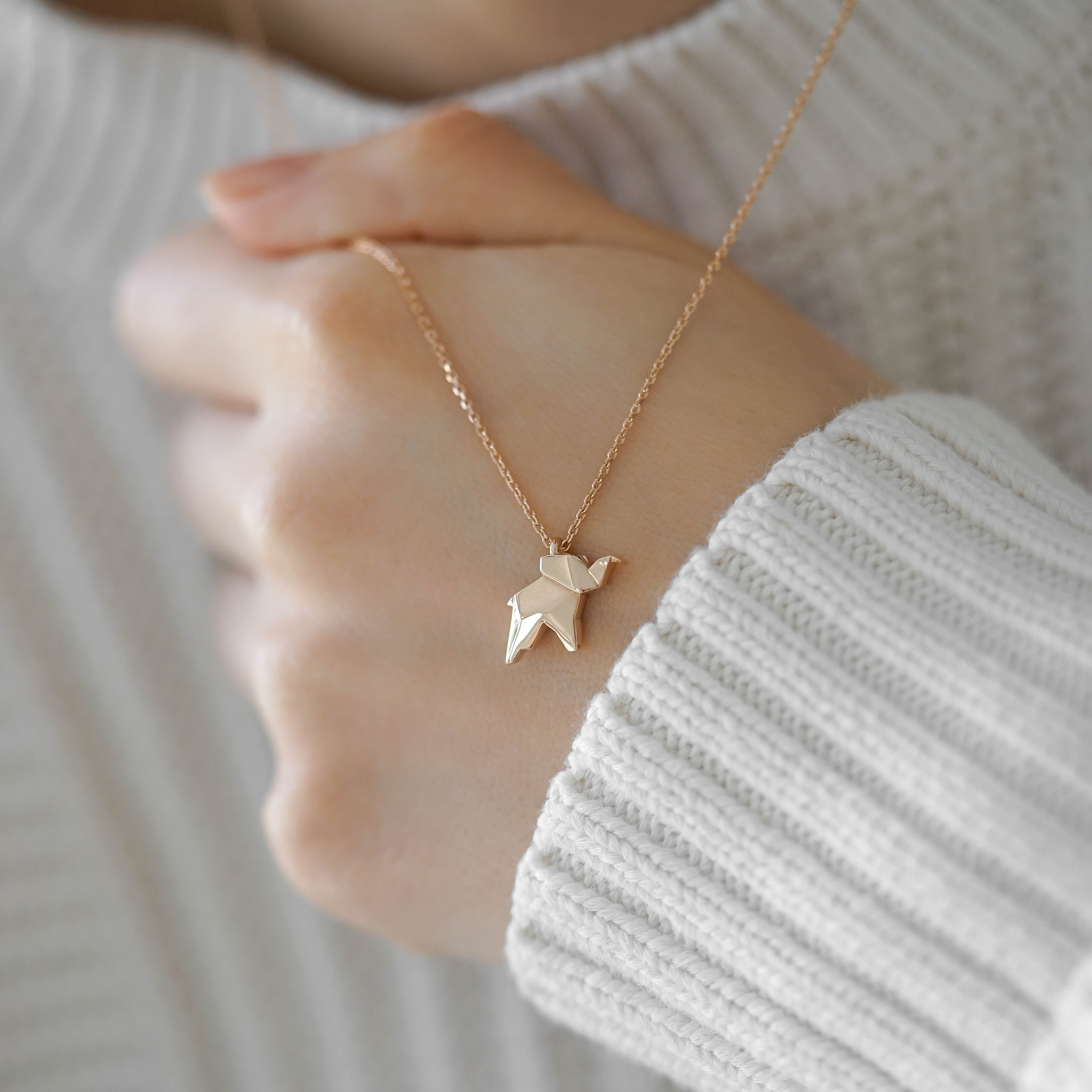 WISE ELEPHANT - ORIGAMI FİL KOLYE – Burcu Okut Jewellery