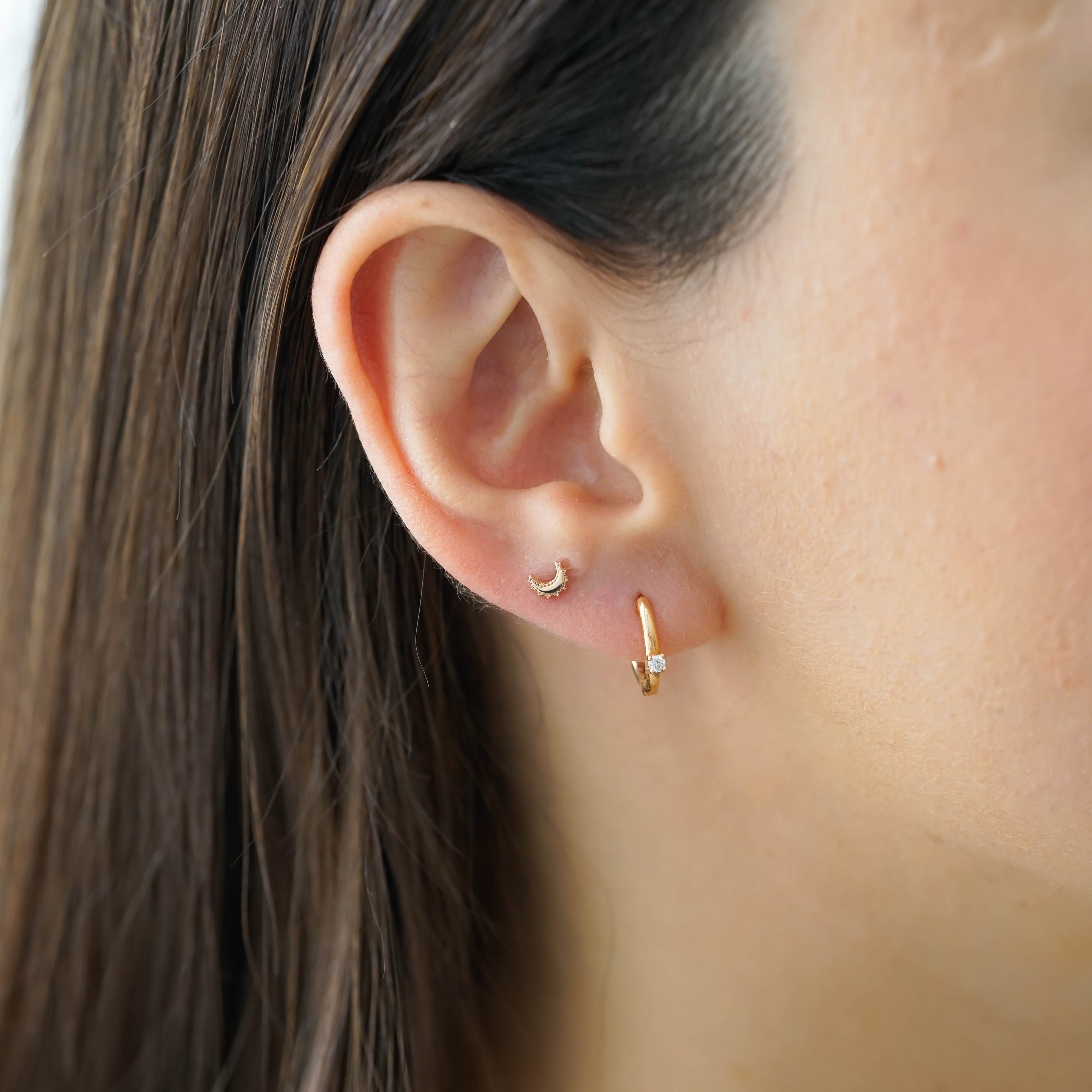 CRESCENT PIERCING - ROSE ALTIN – Burcu Okut Jewellery