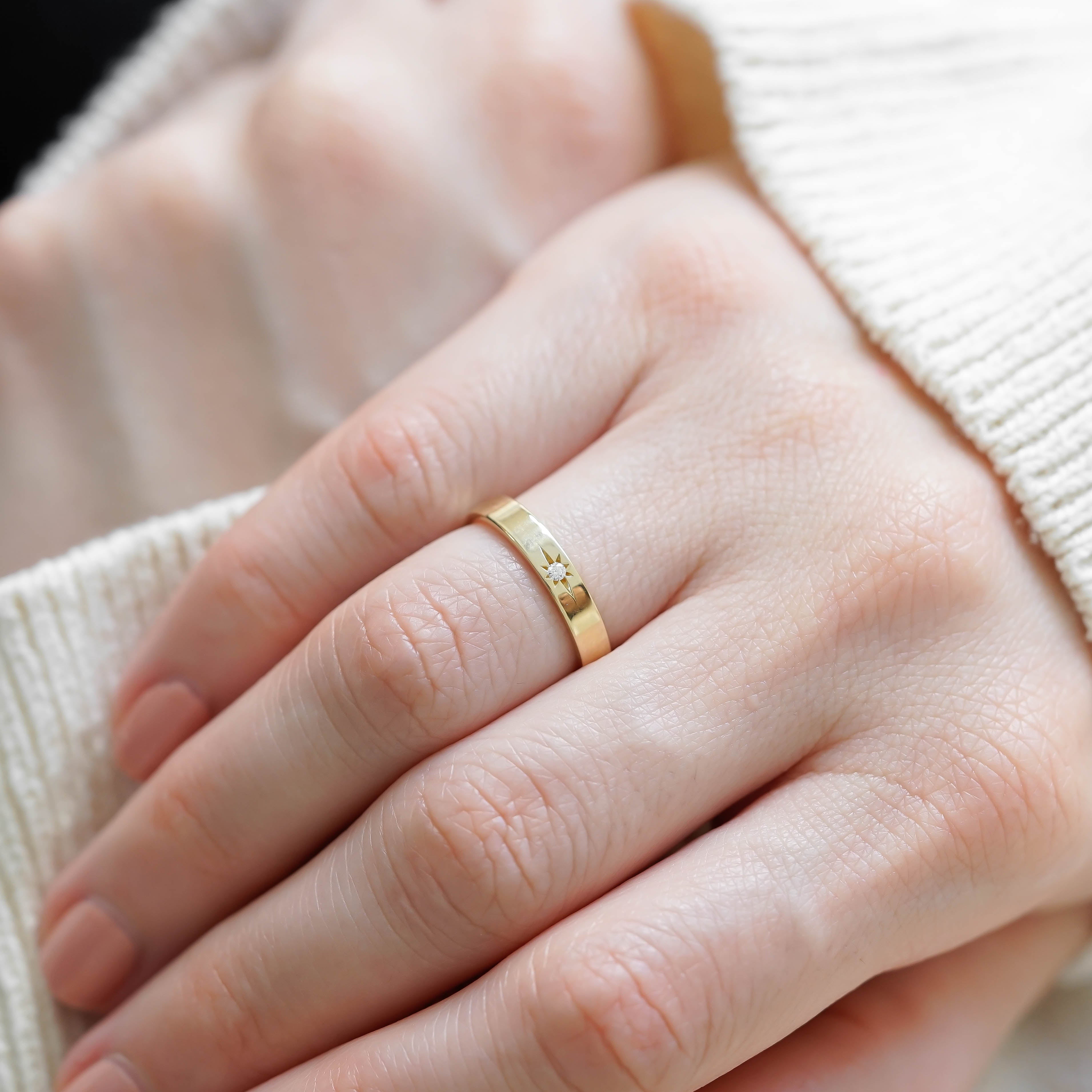 TEK YILDIZ KADIN ALYANS – Burcu Okut Jewellery